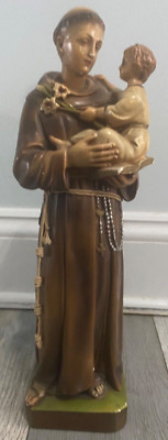 GLORIOUS VINTAGE ST. ANTHONY W/ CHRIST CHILD STATUE FROM NUNS CONVENT ...