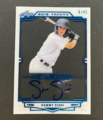 2019 Leaf Trinity - Clear Autographs Blue #CA-SS1 Sammy Siani /45 (AU ...