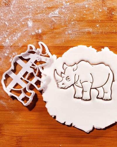 Realistic Rhinoceros Cookie Cutter -zoo African endangered wildlife ...