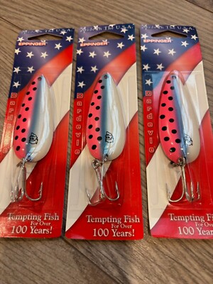 Lot of 3 New Dardevle 3/4 oz Dardevlet Daredevil Lures Rainbow Trout ...