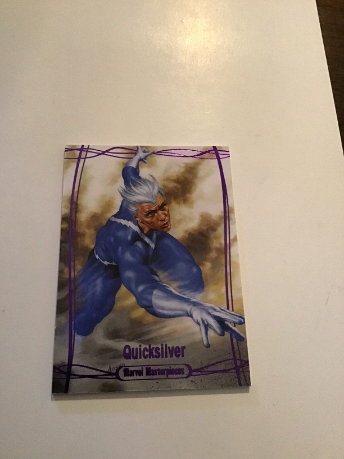 2015 2016 Marvel Masterpieces PURPLE parallel #/199 Quicksilver Card 45 ...