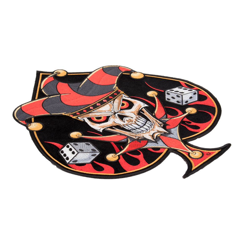 Lucky Jester Blazing Spade Patch, Biker Back Patches | eBay