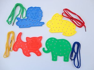 4 ANIMAL LACING SHAPES & THREADING LACES EDUCATION FINE MOTOR SKILLS ...