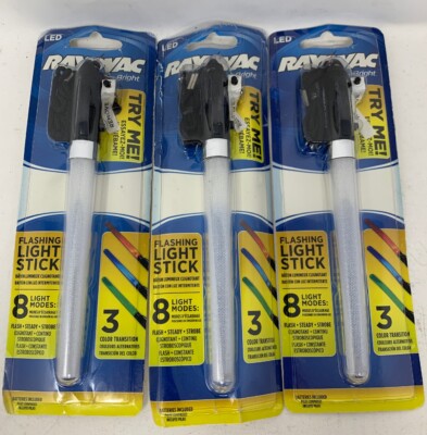 Rayovac Value Bright, 8 Light Modes, 3 Color LED Flashing Light Stick ...