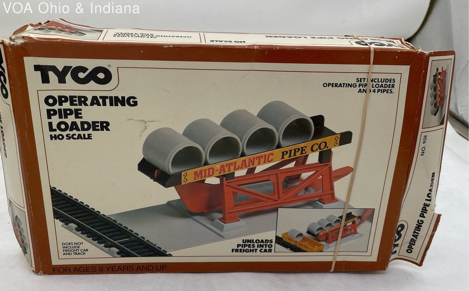 Tyco HO Scale Train Track Attachments - Log Dump Car, Pipe Dump Set ...