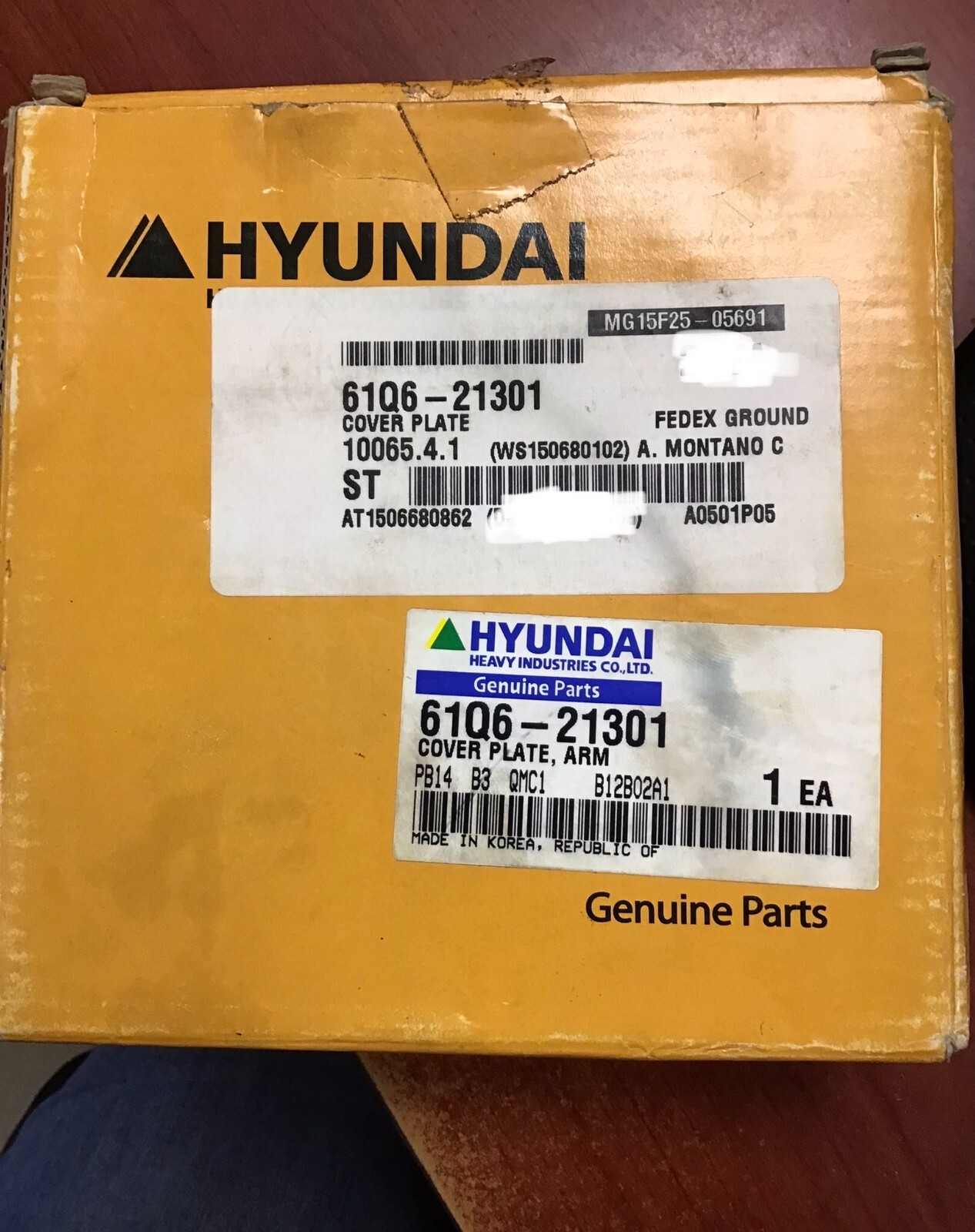 Hyundai Excavator Cover Plate 61Q6-21301 | eBay