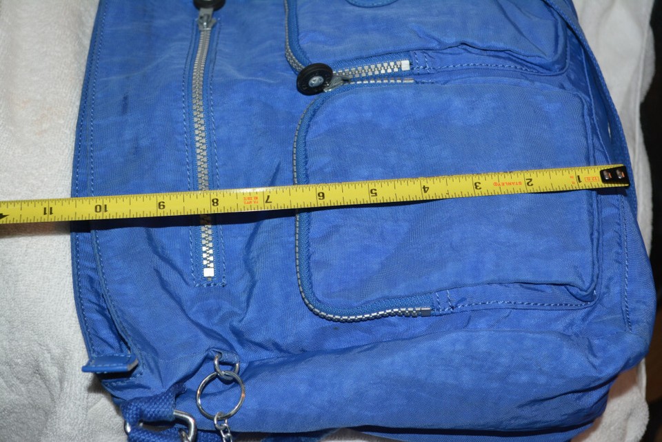 Kipling purse Crossbody Bag PRETTY BLUE WITH APE AND SO MANY POCKETS | eBay