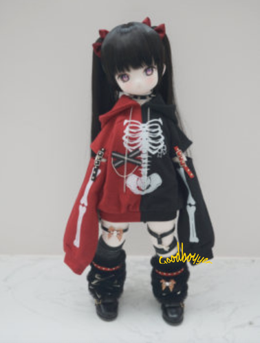 Red+Black Skeleton Clothes Outfit 5 Pcs Set for 1/4MSD Puyoo Shoushou ...