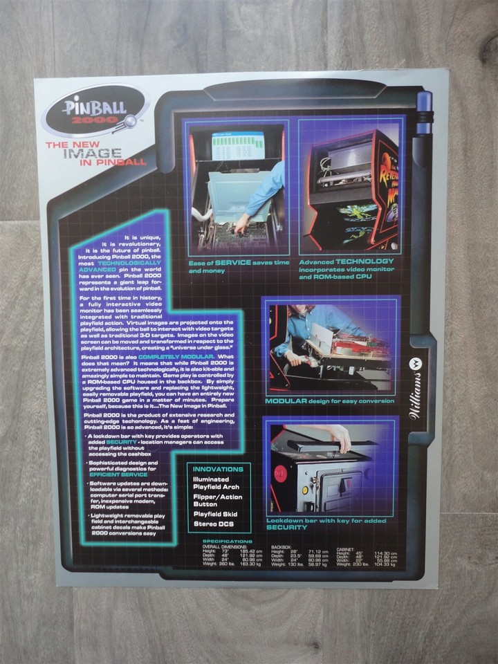 Pinball 2000 RFM Pinball Machine Flyer / Original Williams Brochure | eBay