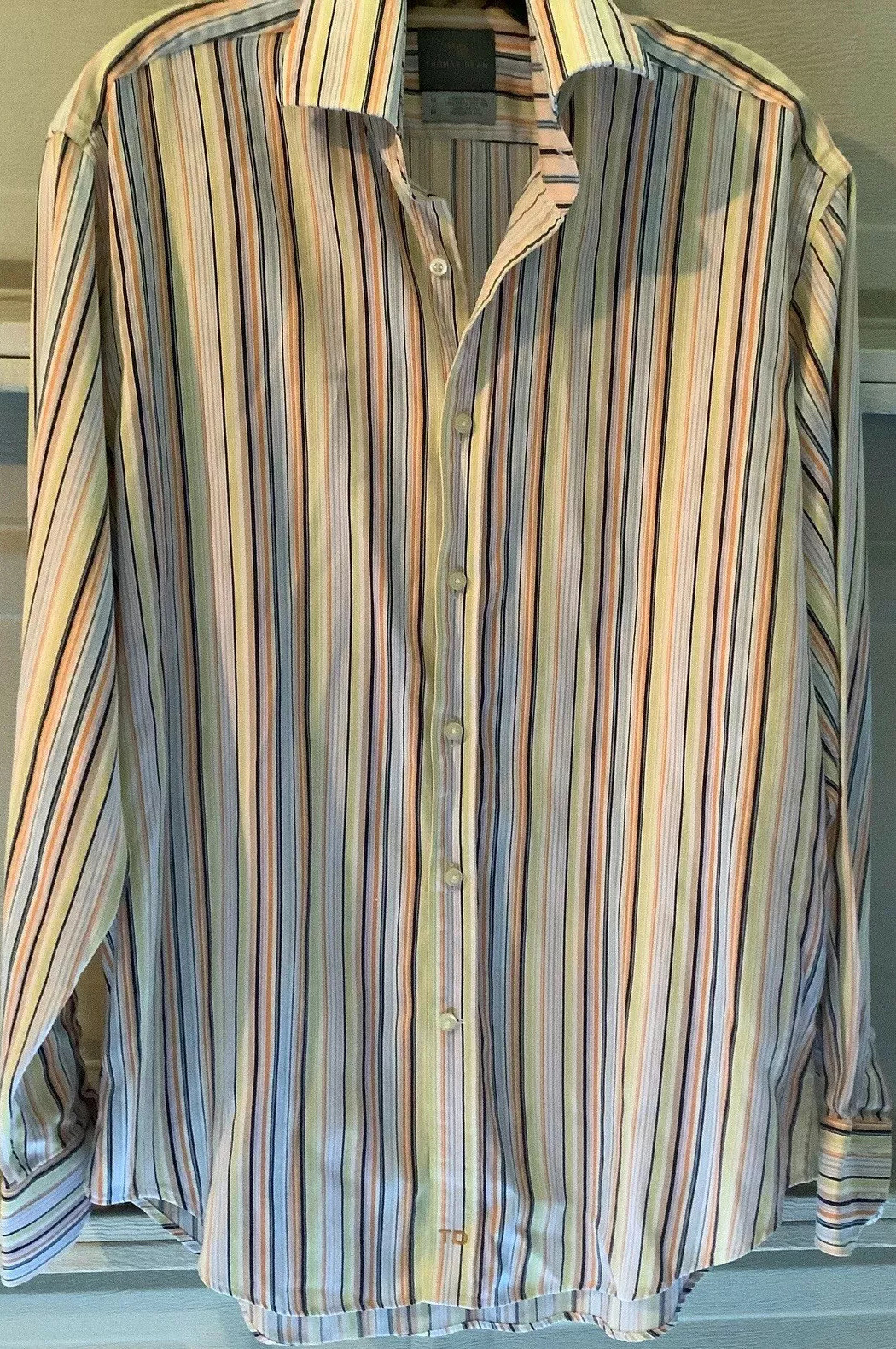 TD THOMAS DEAN Multi Color Stripped Long Sleeves Shir… - Gem