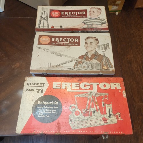 A.C. Gilbert company 7 1/2 erector set Vintage 10042 set & set 10053 3 ...