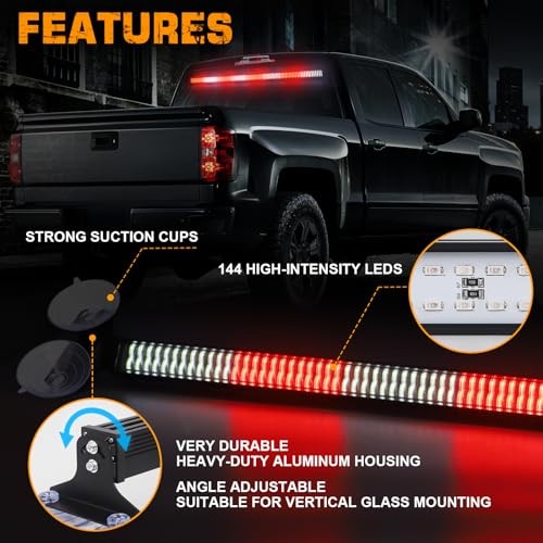 35 Inch Traffic Advisor Emergency Light Bar with 144 LEDs and 26 Flash ...