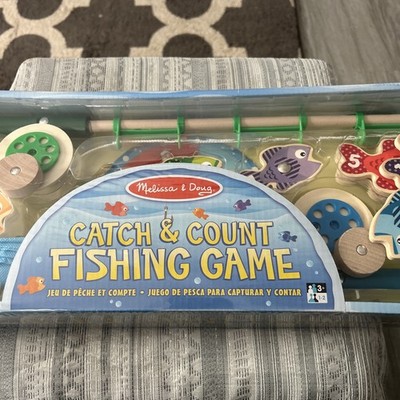 NEW Melissa & Doug Catch & Count Fishing Game 2 Wood Rods 10 Fishes NIB ...