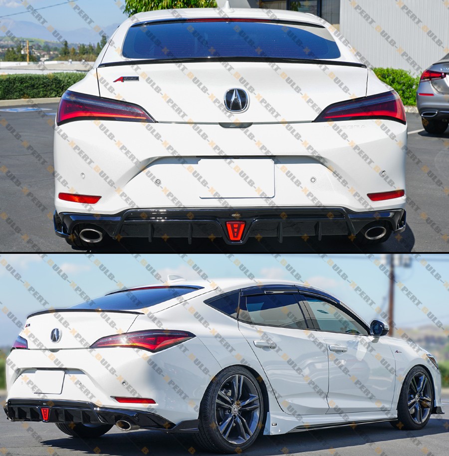 For 23-25 Acura Integra GF Bodykit V2 Gloss Black LED Rear Diffuser W ...