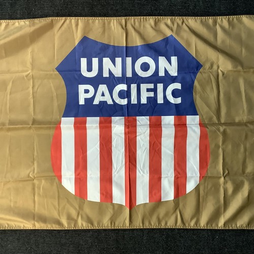 Union Pacific Railroad Shield Logo Train Tan Flag Banner Large Grommets ...