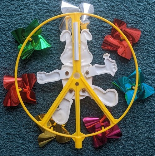 Vintage Creepy Bunny Rabbit Wind Spinner Halloween Prop Easter Rare VTG ...