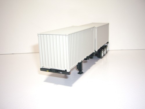 DCP FIRST GEAR 1/64 TRI-AXLE CONTAINER TRAILER WITH 2 20' GRAY ...