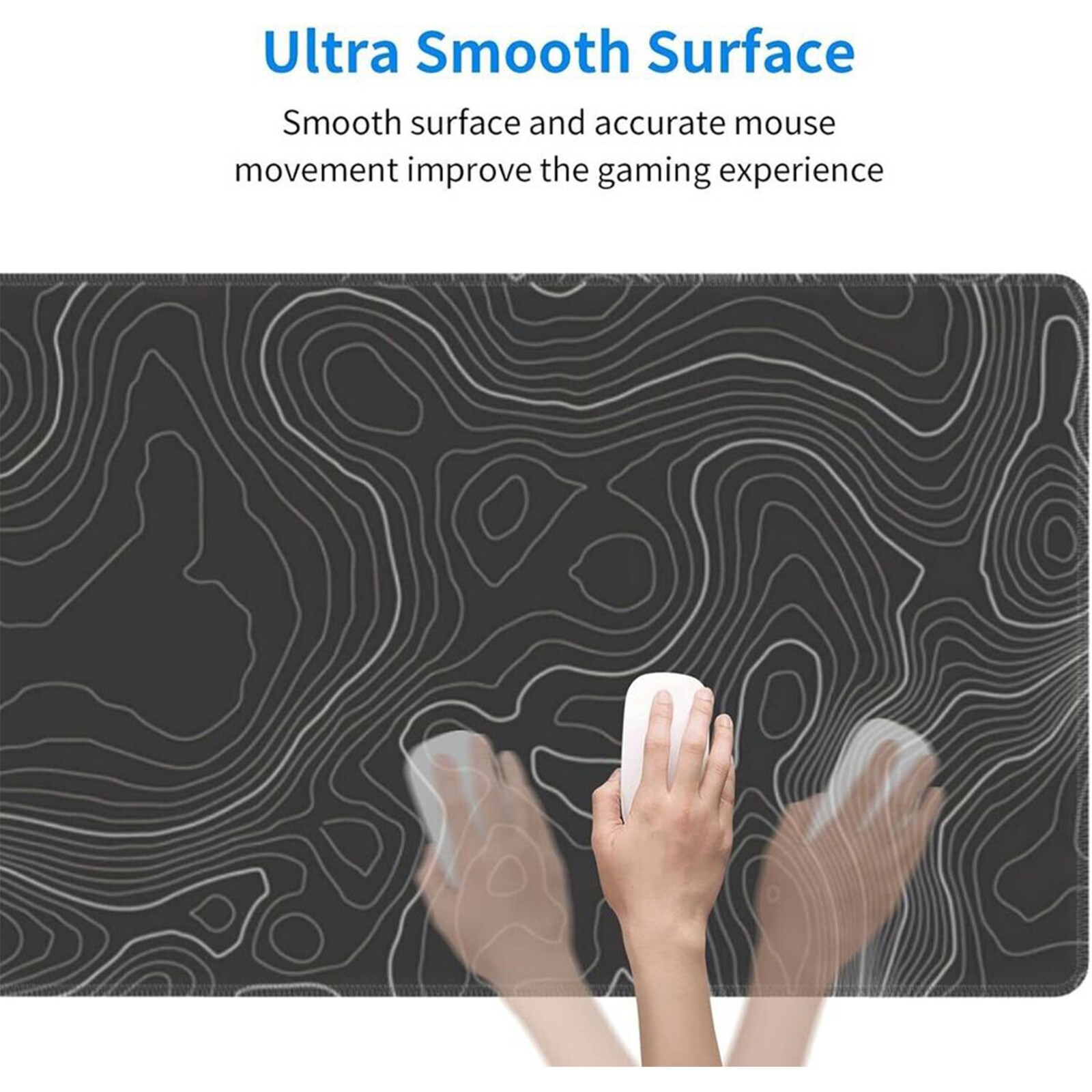 Topographic Contour Gaming Mouse Pad Large XL Long Extended Pads Big ...