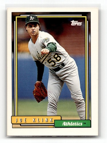 1992 Topps Oakland Athletics Baseball Card #678 Joe Klink | eBay