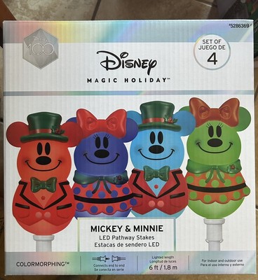 Disney Magic Holiday Mickey & Minnie Mouse Multi-Color LED Pathway ...