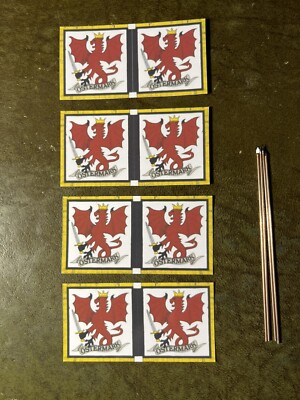 1632) 4x 28mm Empire OSTERMARK Flags as flat Printouts + 4x8cm Pikes ...