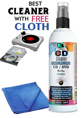CD DVD, BLUE RAY SCREEN,Vinyl Record Cleaner 250ml with free Microfibre ...