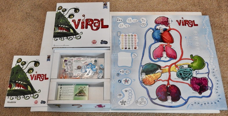 VIRAL Board Game by Arcane Wonders - 100% complete & Very Nice w/ extra ...