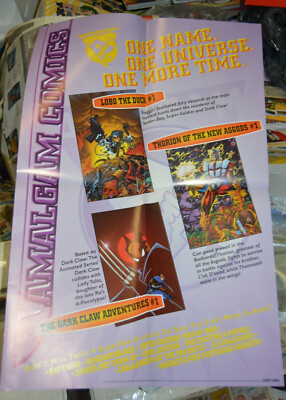 AMALGAM COMICS DC COMBINED WITH MARVEL 15 X 22 INCH 1997 PROMO POSTER ...