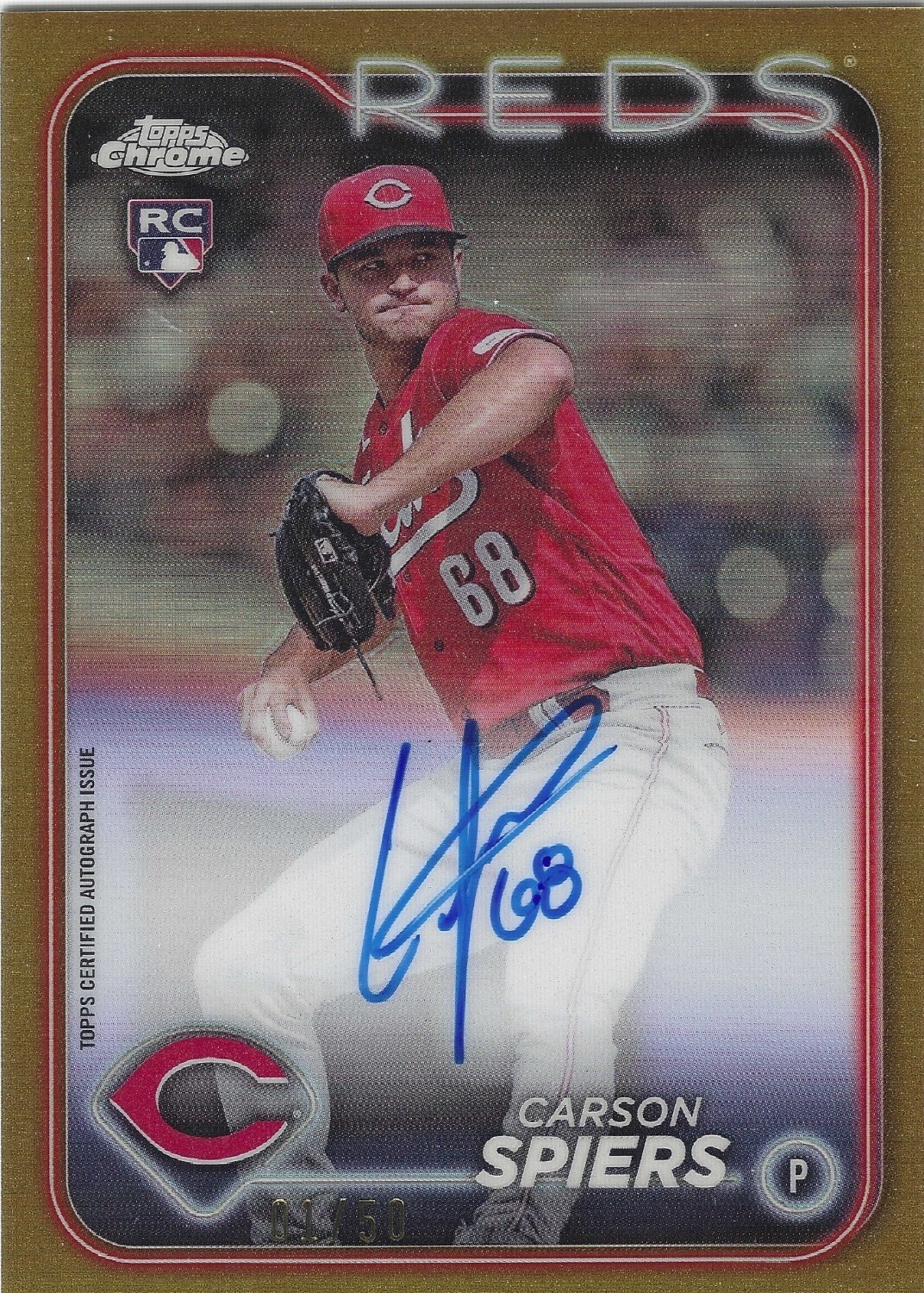 2024 Topps Chrome - Rookie Autographs Carson Spiers #RA-CSP Gold ...