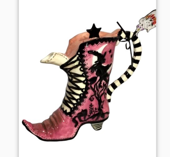 BLUE SKY CLAYWORKS HALLOWEEN PINK WITCHS BOOT TEAPOT (NWT) | eBay