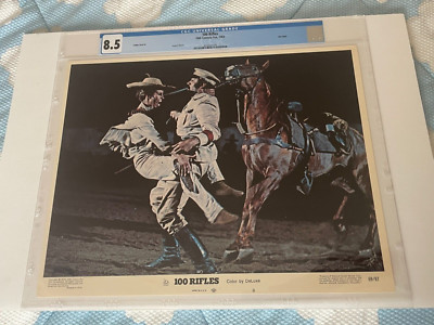 100 Rifles 1969 Movie RAQUEL WELCH Original AUTHENTIC Lobby Card CGC ...