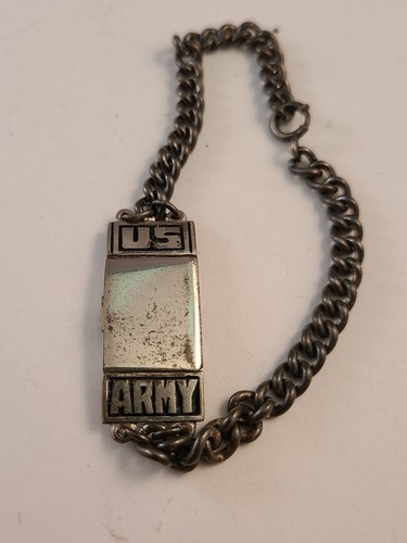 Sterling Silver US Army Locket ID Bracelet 5mm Chain 7-1/2" | eBay