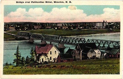 Vintage Bridge Over Petitcodiac River Moncton NB Valentine Postcard | eBay
