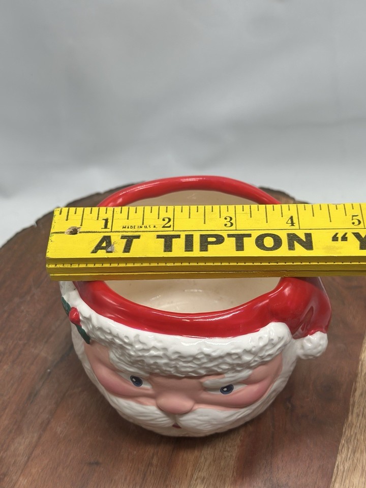 Vintage RUSS Santa Claus Christmas Candy Bowl Trinket Tree Ceramic | eBay