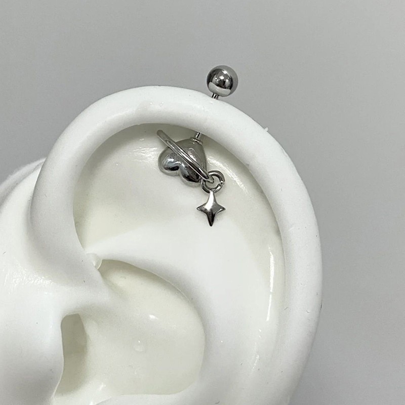 Cute Love Planet Silver Color Ear Bone Nail Fashion Piercing Earring ...