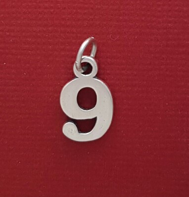 Sterling Silver Number 9 Charm Bead Solid 925 Nine | eBay