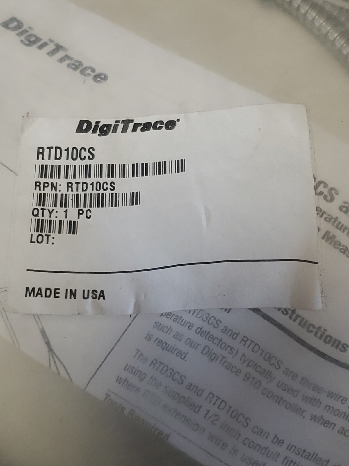 Digitrace RTD10CS RTD Temperature Sensors Raychem | eBay