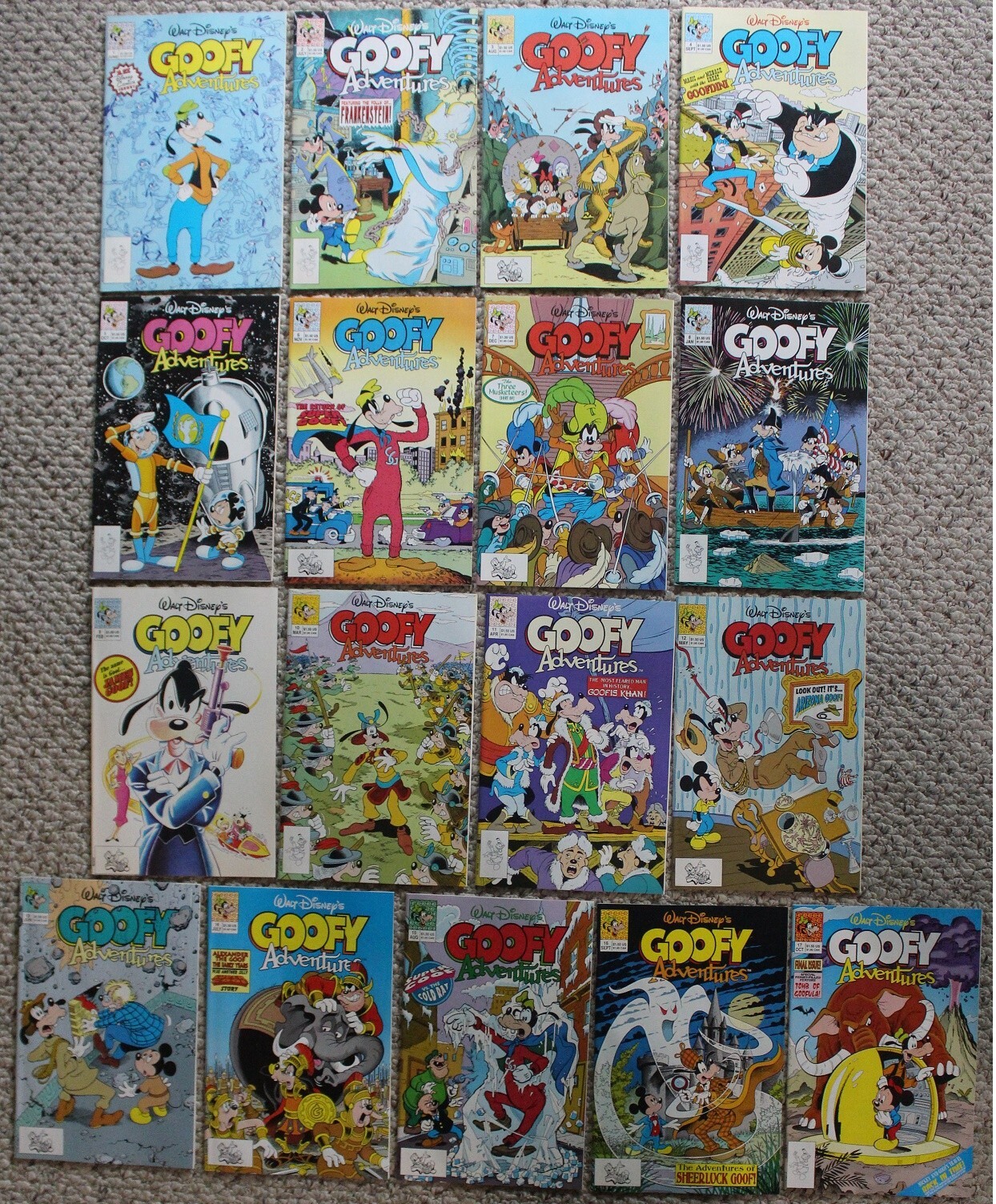 GOOFY ADVENTURES 1990-1991 DISNEY Comics SHERLOCK Super Goof JAMES BOND ...