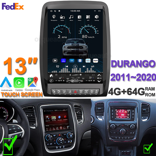 For Dodge Durango 2011-2020 Tesla Screen Carplay GPS Navi Android Radio ...