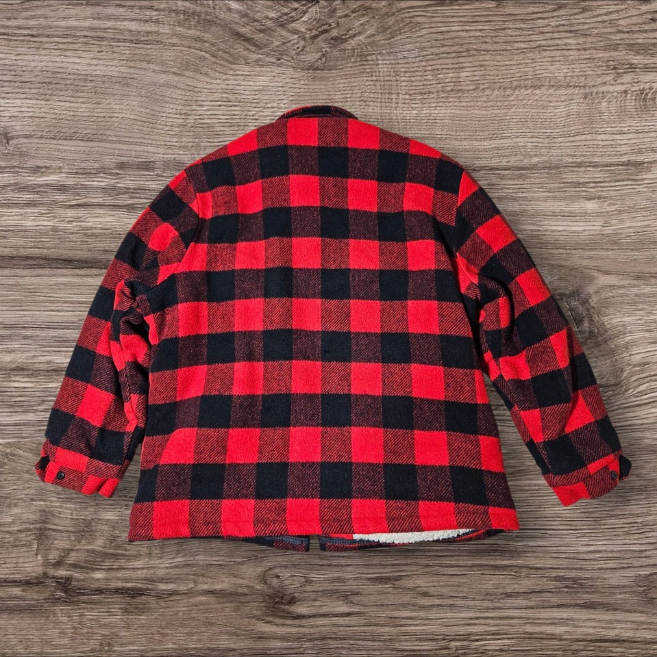 VTG/70s Forester Rugged Wool Blend Sherpa-Lined Buffalo Red Mackinaw ...