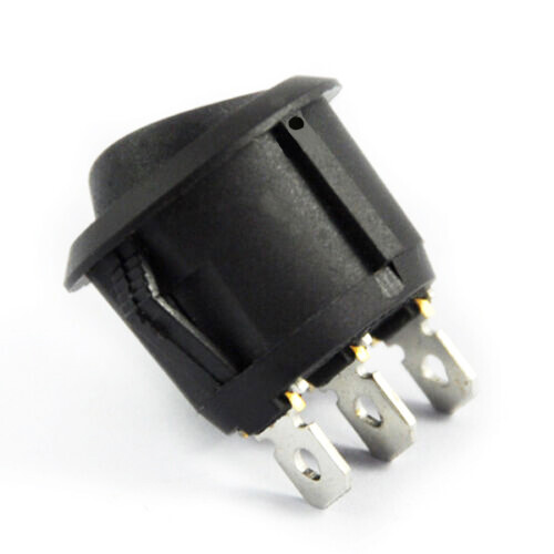 5 x Round Rocker Switch Black 20mm SPDT Snap-in 3 Pin Power ON-OFF 12V ...