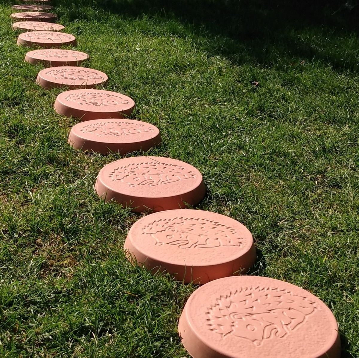 Red Round Brick Stepping Stones