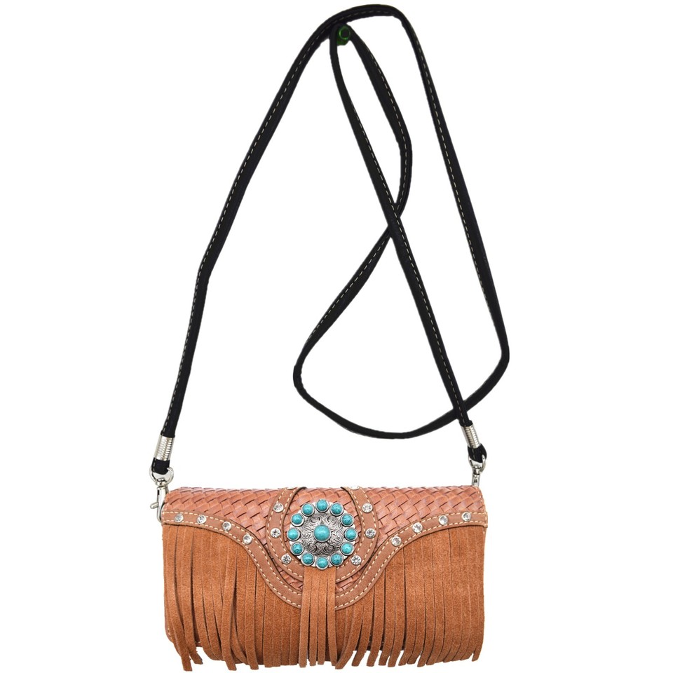 Western Fringe Conchos Handbag Concealed Carry Purse Women Shoulder Bag ...