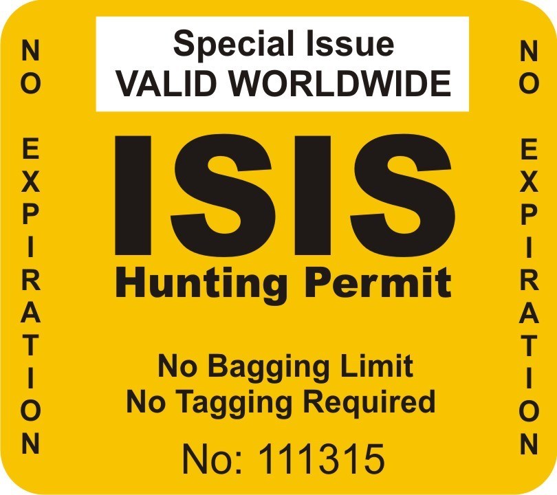 ISIS hunting permit car decal great stocking stuffer bumper sticker | eBay