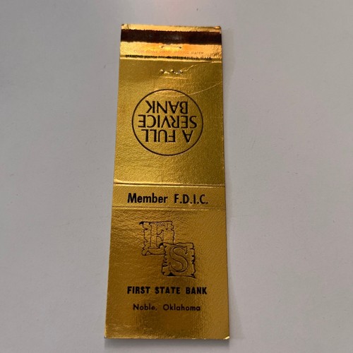 First State Bank A Full Service Bank Noble OK Vintage Matchbook Cover ...
