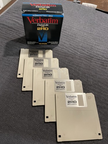 Verbatim MF2HD 3.5-inch Floppy Disks, PC Formatted - 1.44 MB - Open Box ...