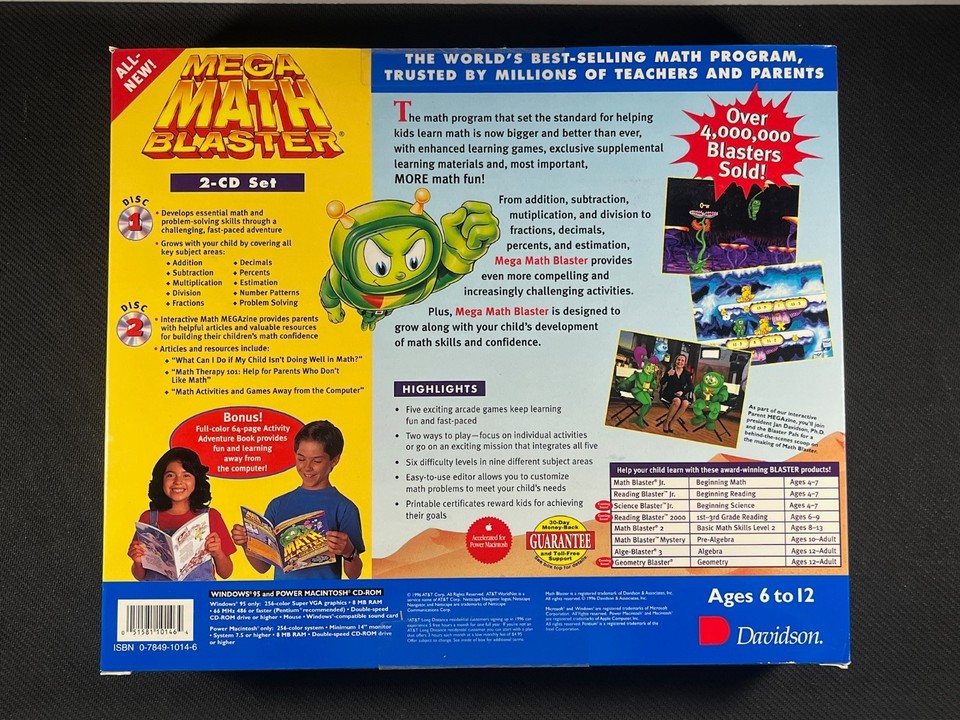 Davidson Mega Math Blaster 2-CD Set Windows/Power Mac Excellent | eBay