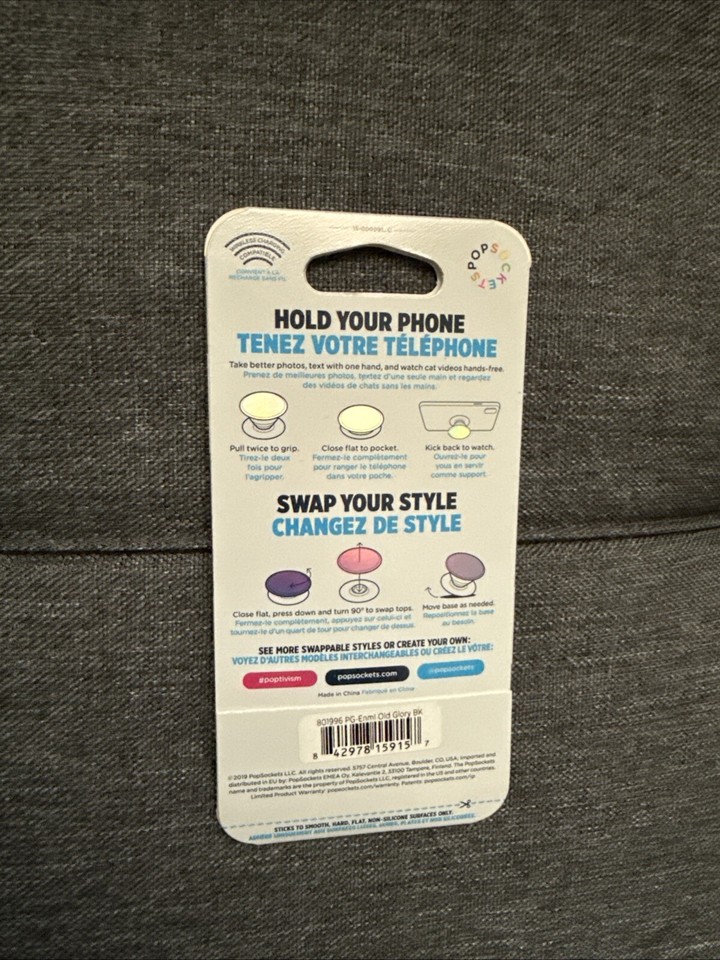 PopSockets Phone Grip Enamel AMERICAN FLAG USA POPGRIP PopSocket ...