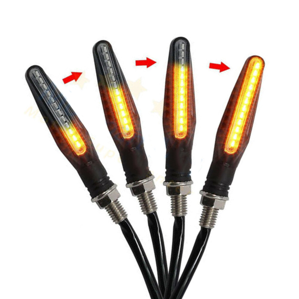 4 × 12 LED Turn Signal Indicator Blinker Amber Light Black For ...