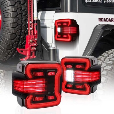 Pair For 2008-2017 Jeep Wrangler JK JKU LED Tail Lights Sequential Rear ...